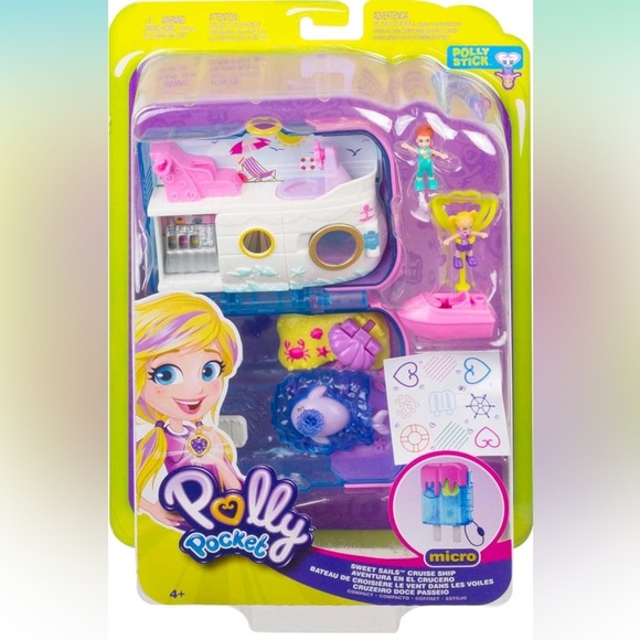 Mattel | Toys | Polly Pocket Playset Travel Toy With 2 Micro Dolls ...